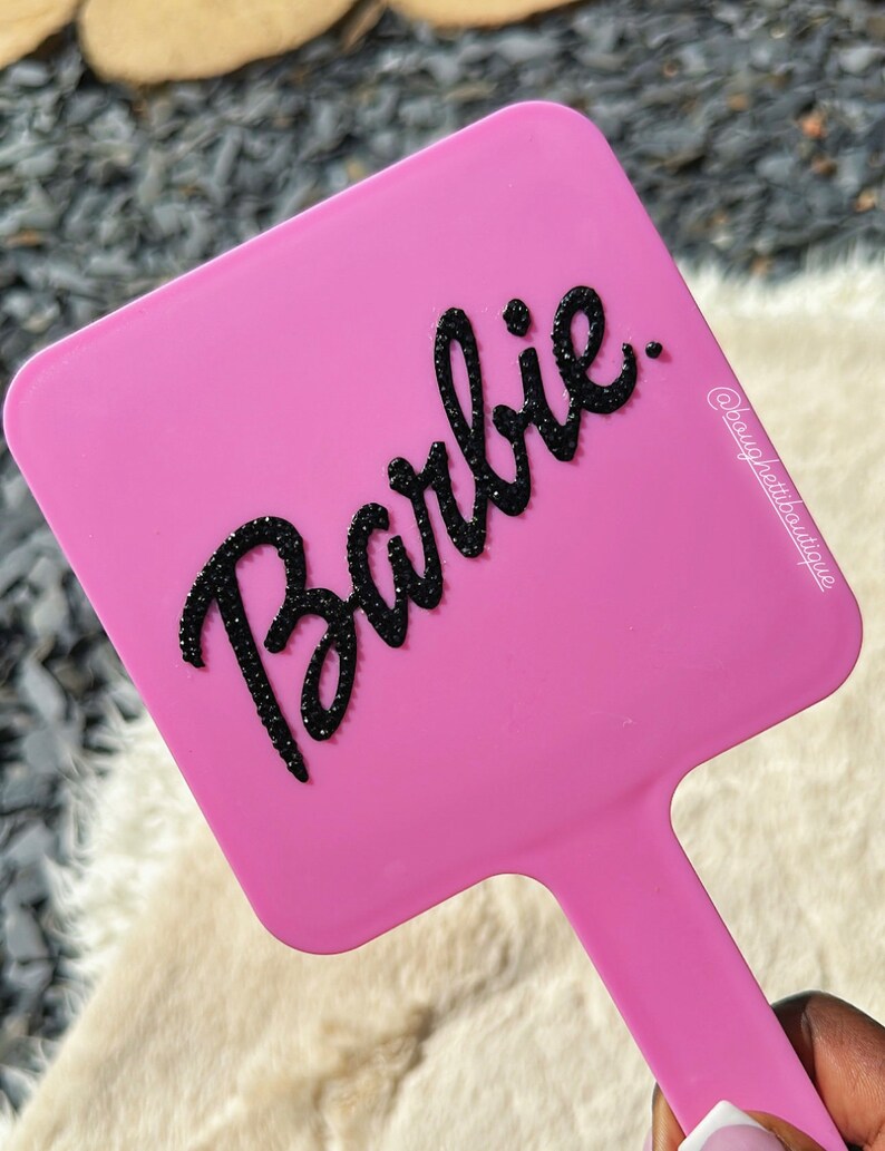 Personalised Barbie Inspired Custom Bling Handheld Makeup Lash ...