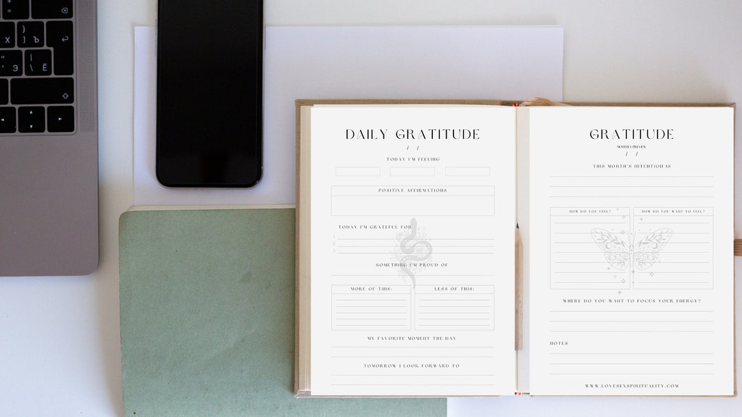 Witchy Digital Gratitude Printable Journal | Daily Monthly Gratitude ...