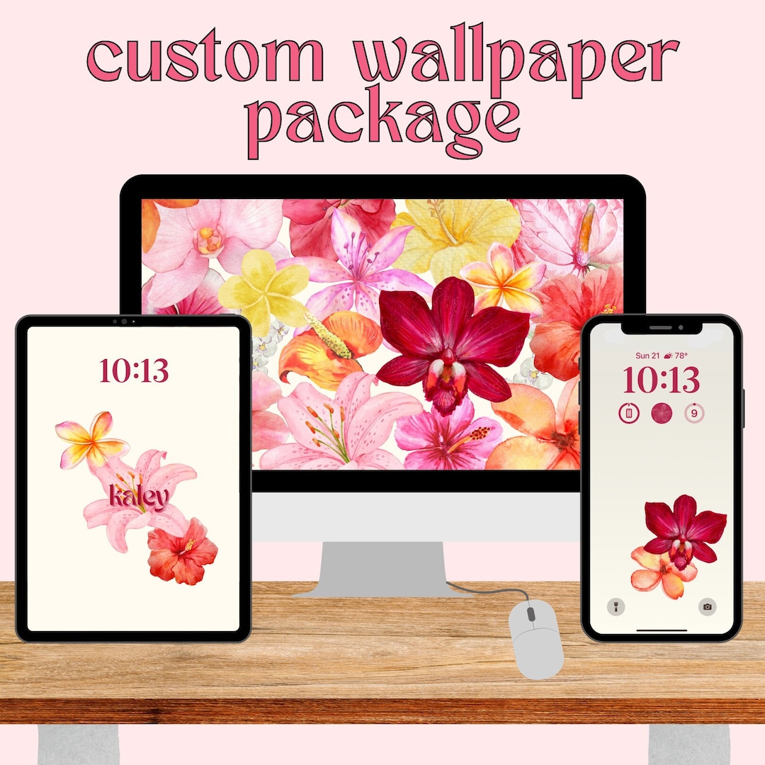 Sunset Tropical Flower Device Wallpapers + Widget, Macbook, Ipad ...