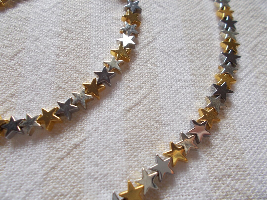 Metallic Tri-color Star Necklace + Bracelet Duo - Etsy