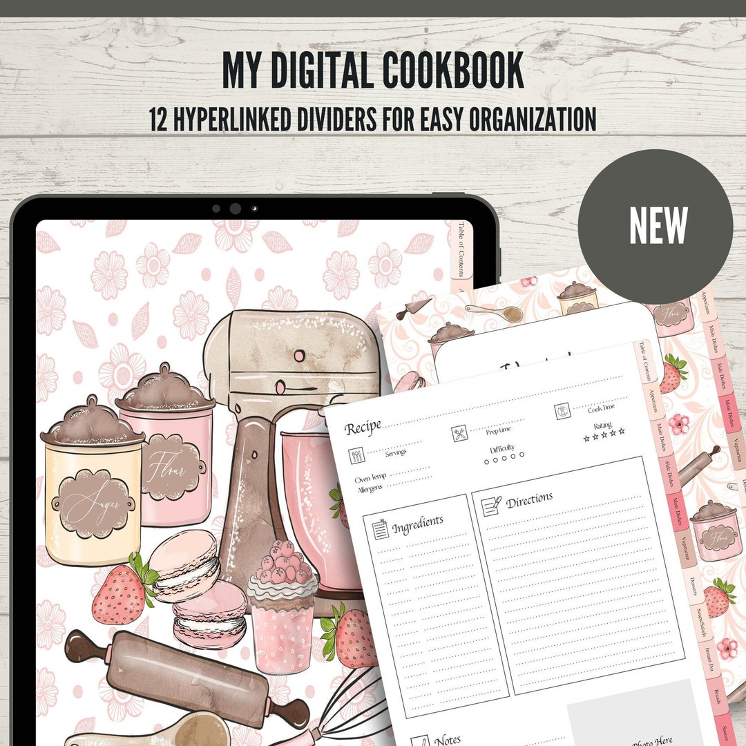 Digital Cookbook for Goodnotes Digital Recipe Book With - Etsy