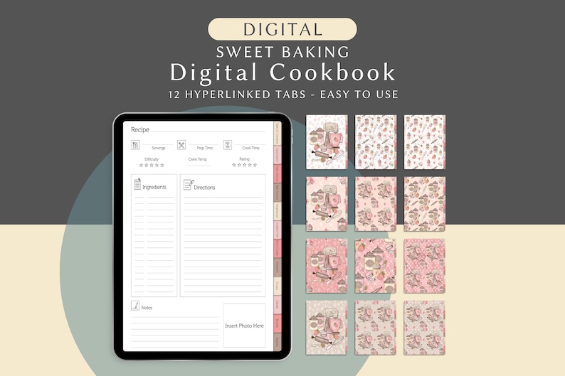 Digital Cookbook for Goodnotes, Digital Recipe Book With Recipe Cards ...