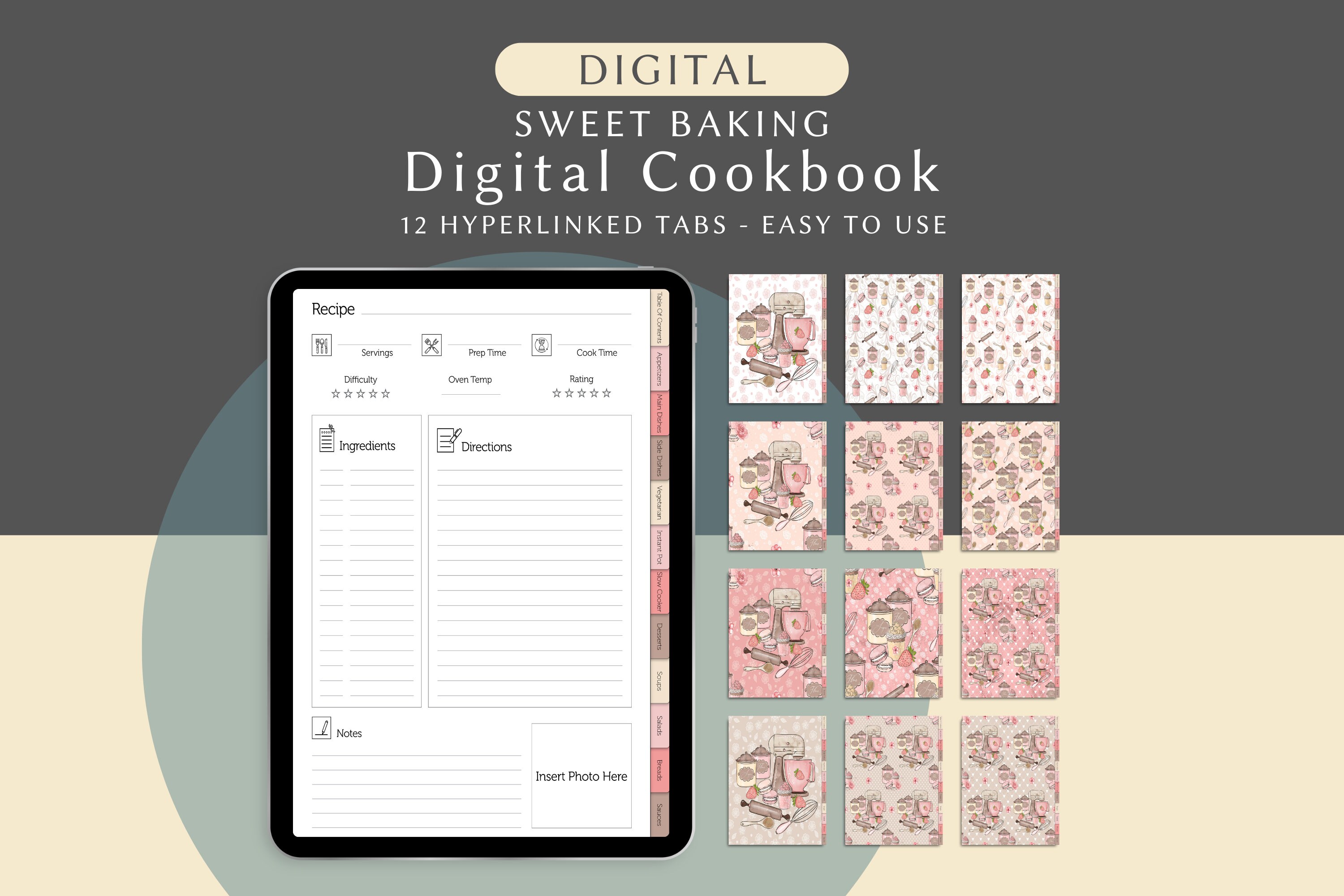 Digital Cookbook for Goodnotes, Digital Recipe Book With Recipe Cards ...