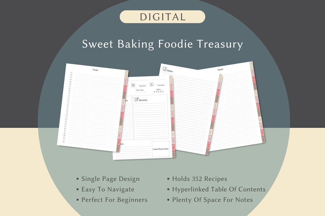 Digital Cookbook for Goodnotes, Digital Recipe Book With Recipe Cards ...