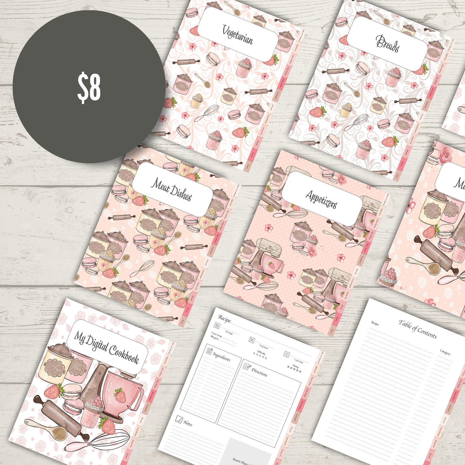 Digital Cookbook for Goodnotes Digital Recipe Book With - Etsy