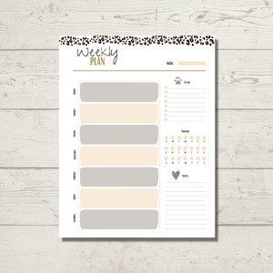 Printable Leopard Daily Weekly Monthly Planner Sheets A4,a5,letter,half ...