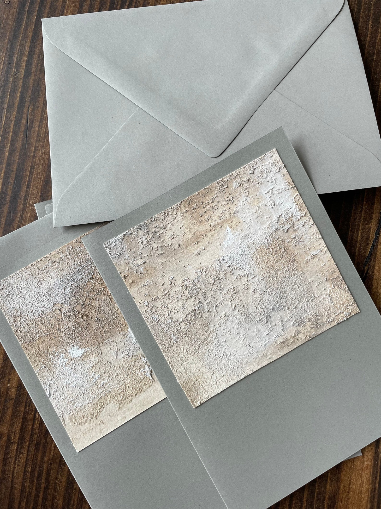 Set of 4 Greeting Cards With Envelopes, Abstract Neutral Motif - Etsy