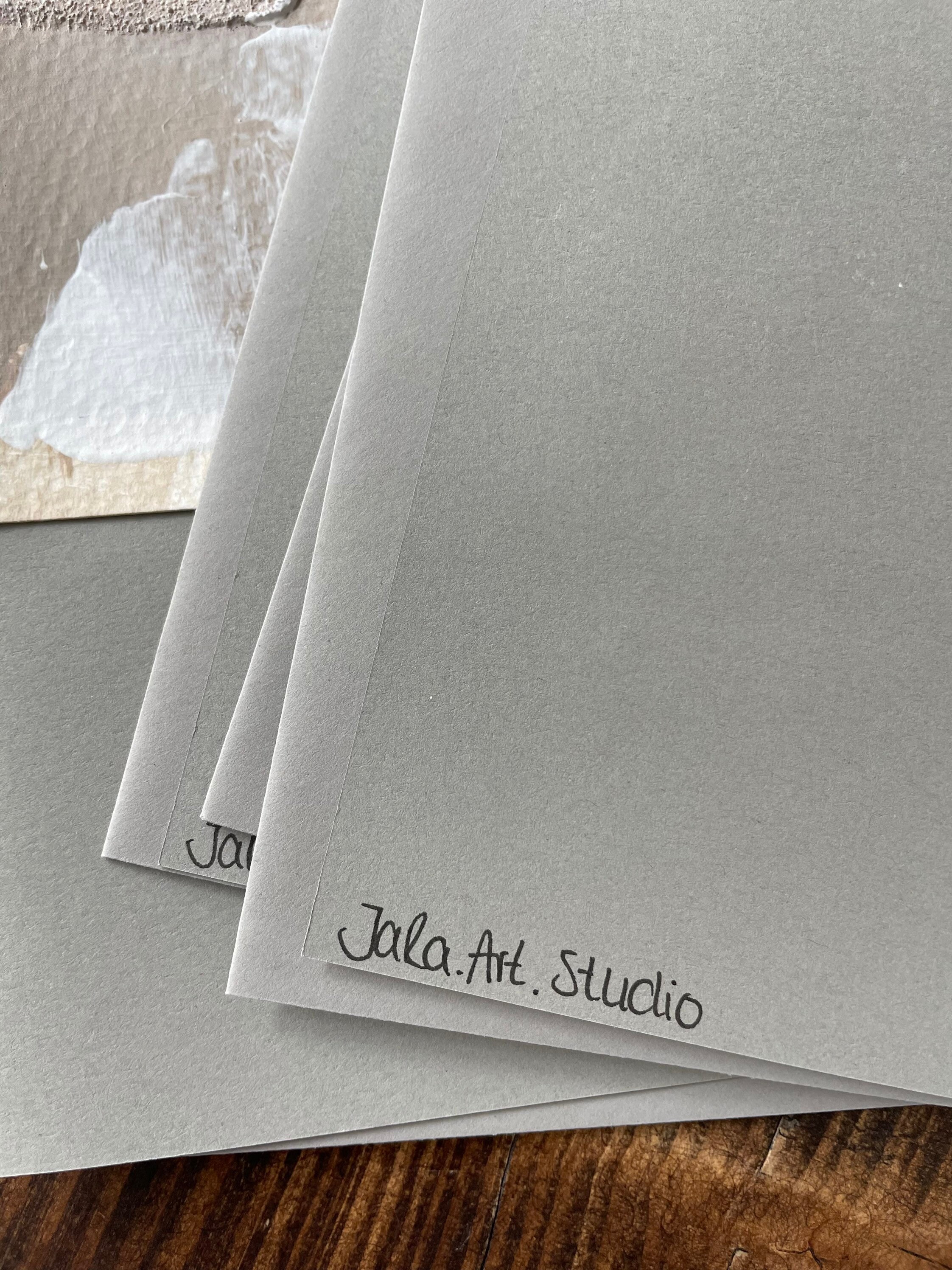 Set of 4 Greeting Cards With Envelopes, Abstract Neutral Motif - Etsy