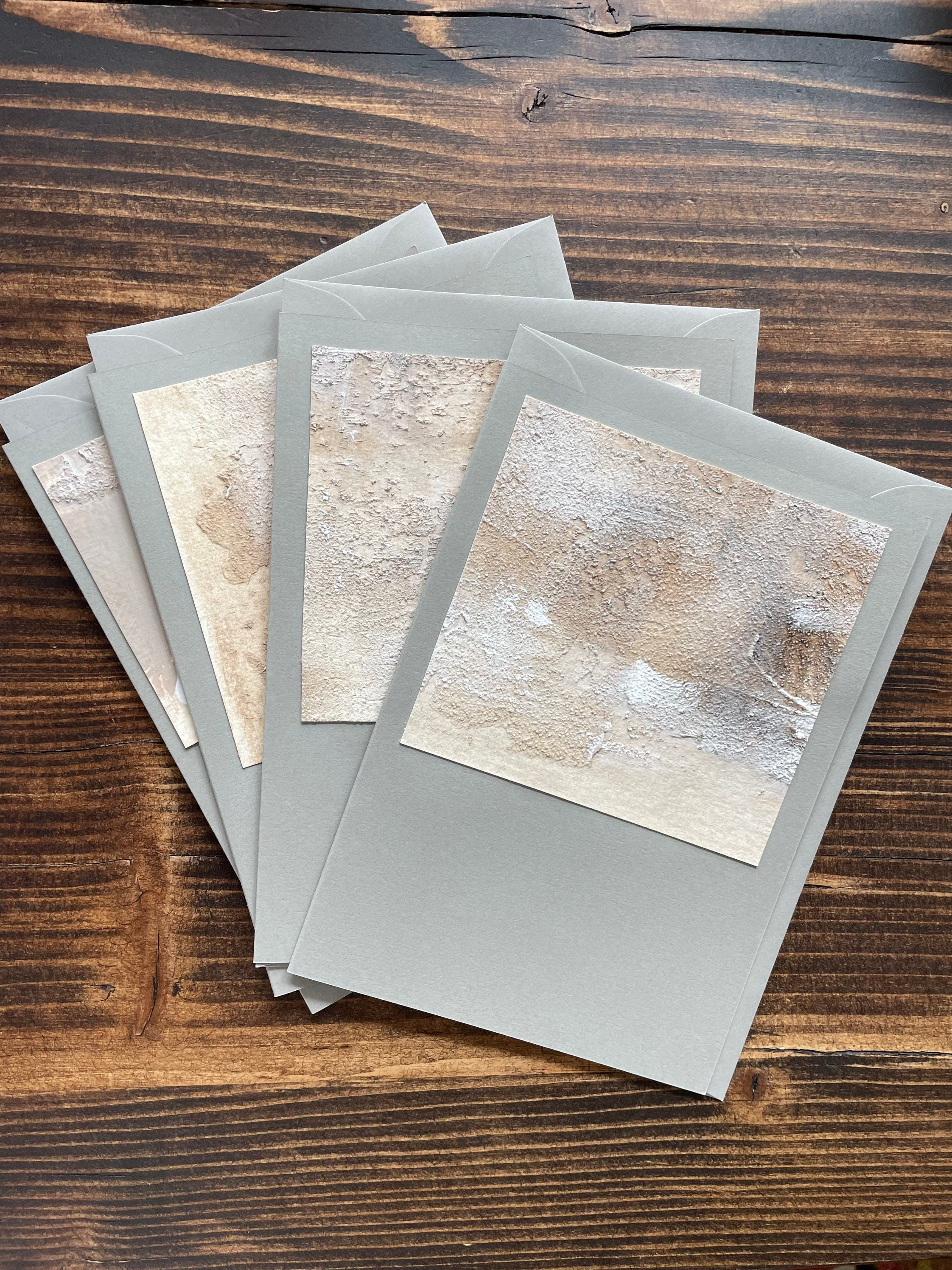 Set of 4 Greeting Cards With Envelopes, Abstract Neutral Motif - Etsy