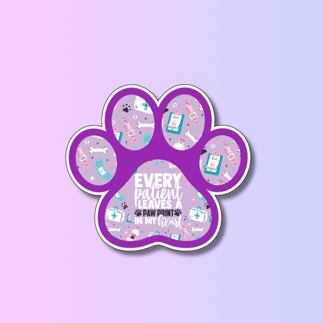 Vet Med Paw Print Sticker Cute Veterinary Stickers Decal for Water ...