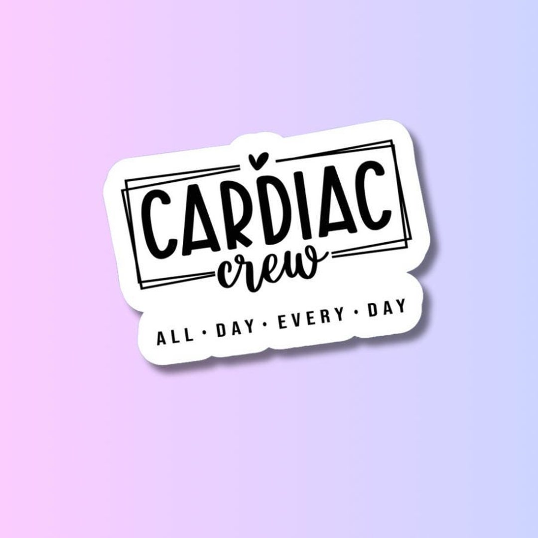 Cardiac Crew Sticker Medical Vinyl Decal Heart Health Nurse Doctor Gift ...