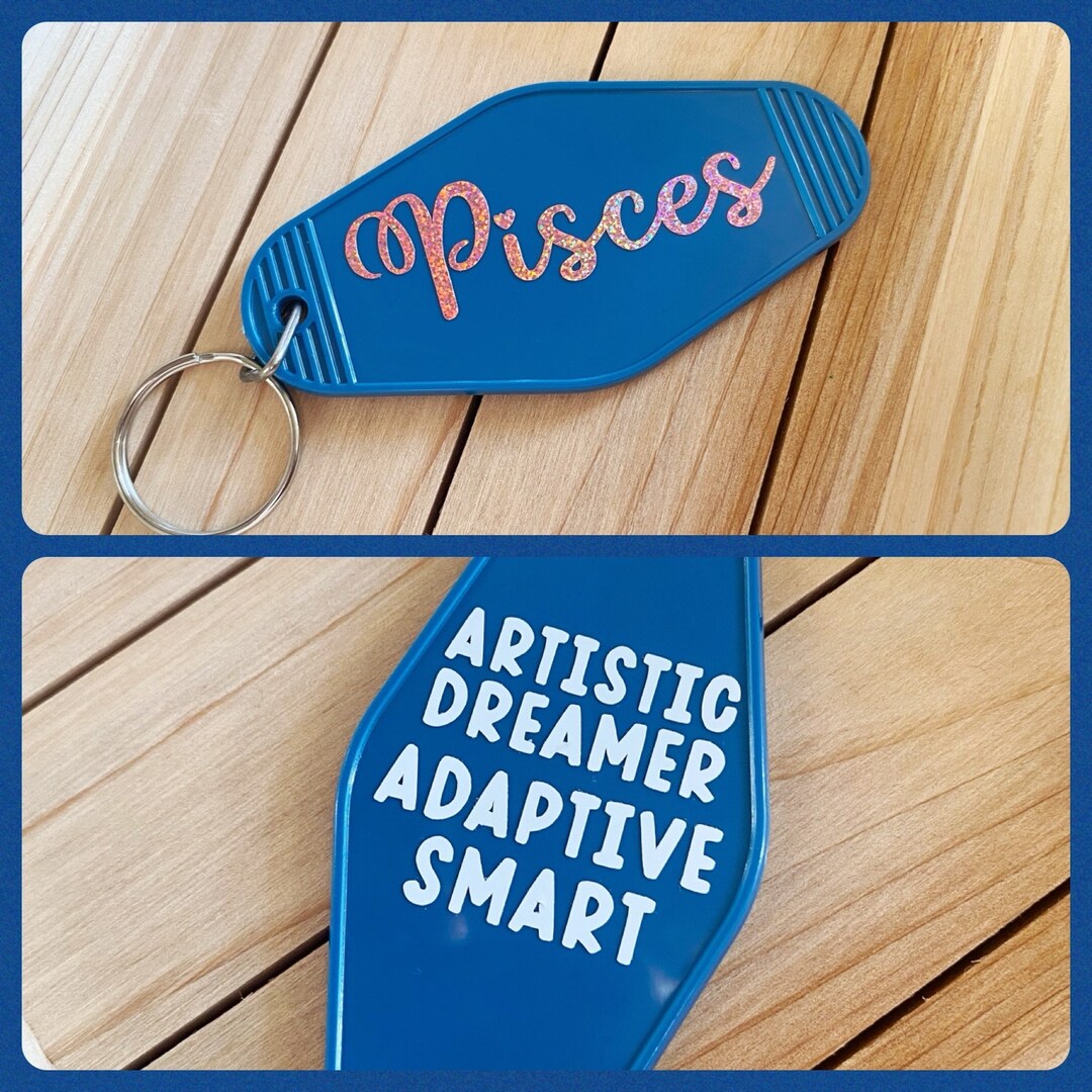 Retro Motel Zodiac Keychain Pisces Keychain Backpack Keychain Purse ...