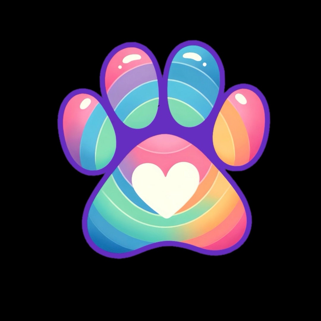 Paw Print Sticker Rainbow Paw Print Sticker Vet Tech Sticker Water ...