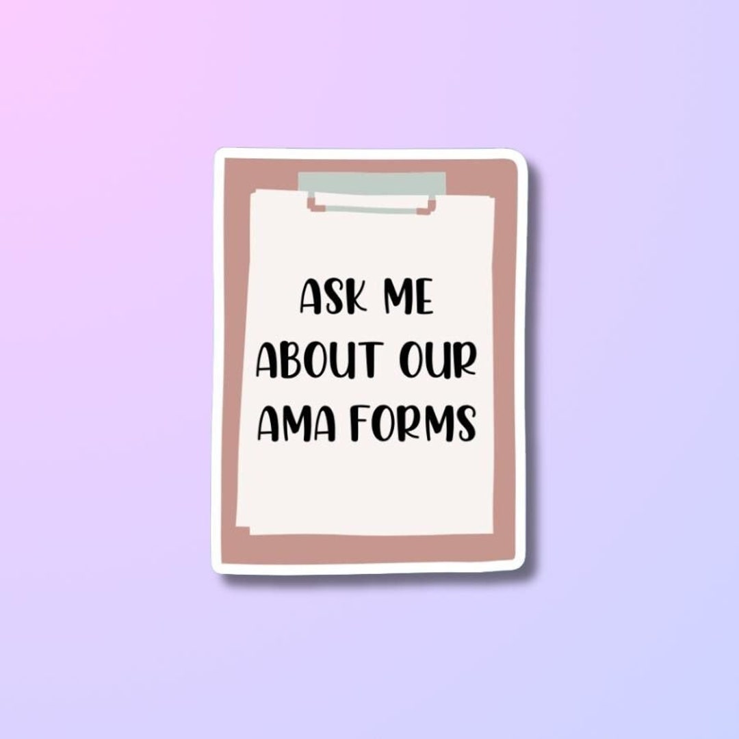 Vet Med Sticker AMA Form Funny Veterinary Stickers Decal for Water ...