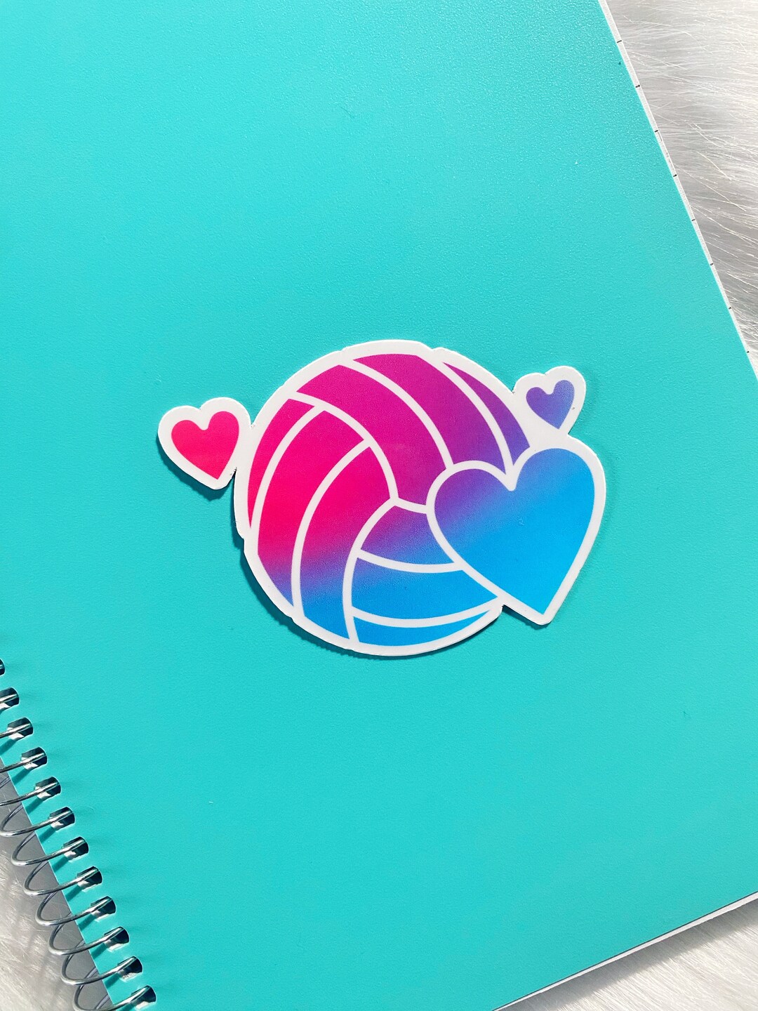 Rainbow Volleyball Vinyl Sticker Sports Sticker Car Decal - Etsy