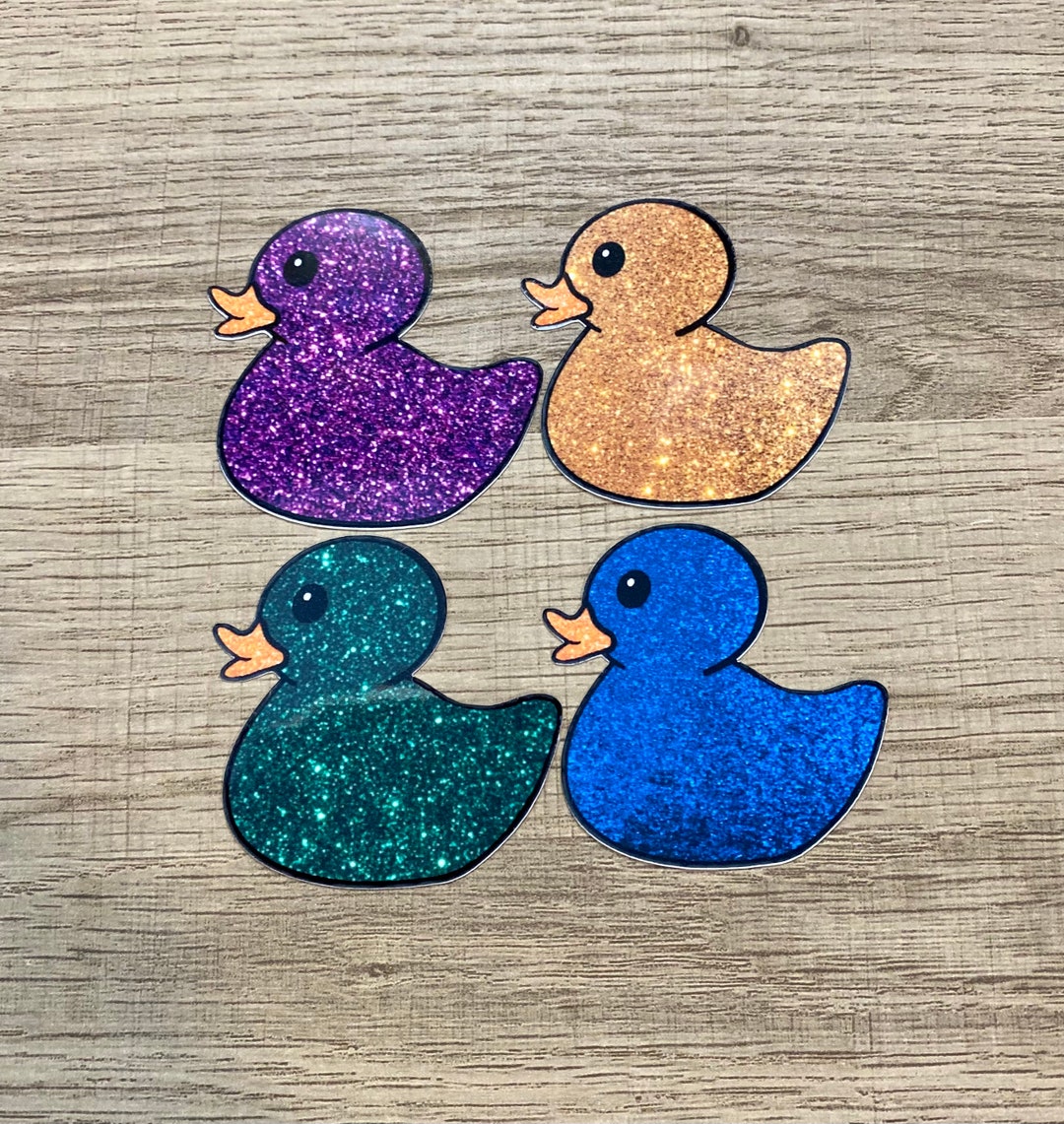Sparkly Duck Sticker, Waterproof Sticker, Duck Sticker, Water Bottle ...