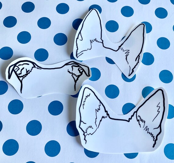 Custom Dog Ears Vinyl Sticker Waterproof Sticker Dog Mom - Etsy