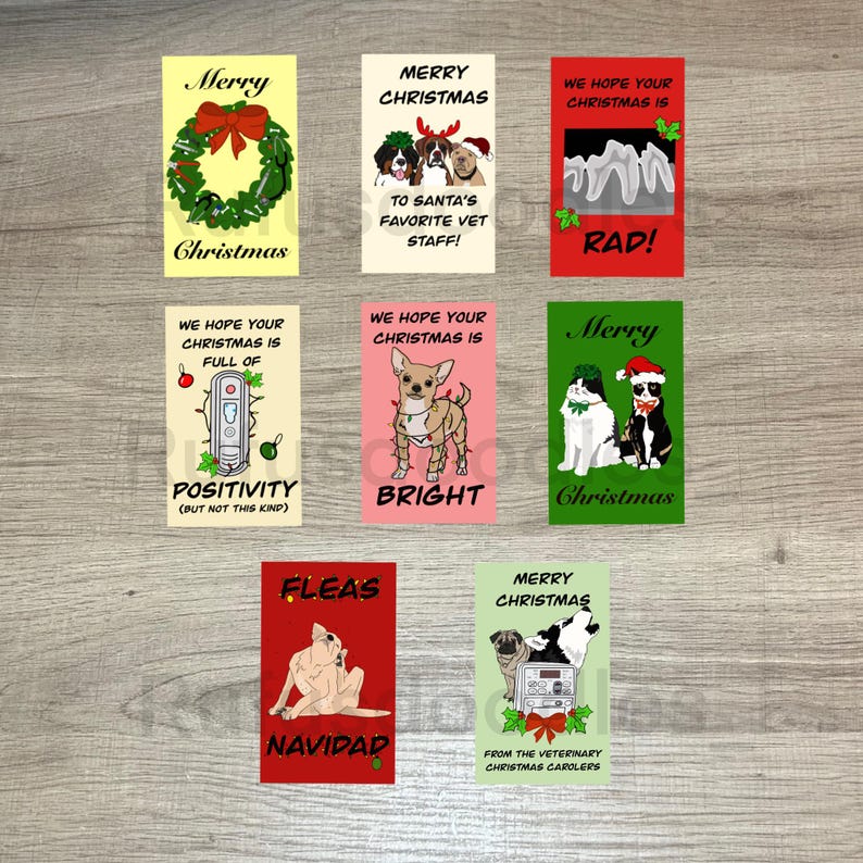 Veterinary Christmas Cards, Printable Christmas Cards, Digital Download ...