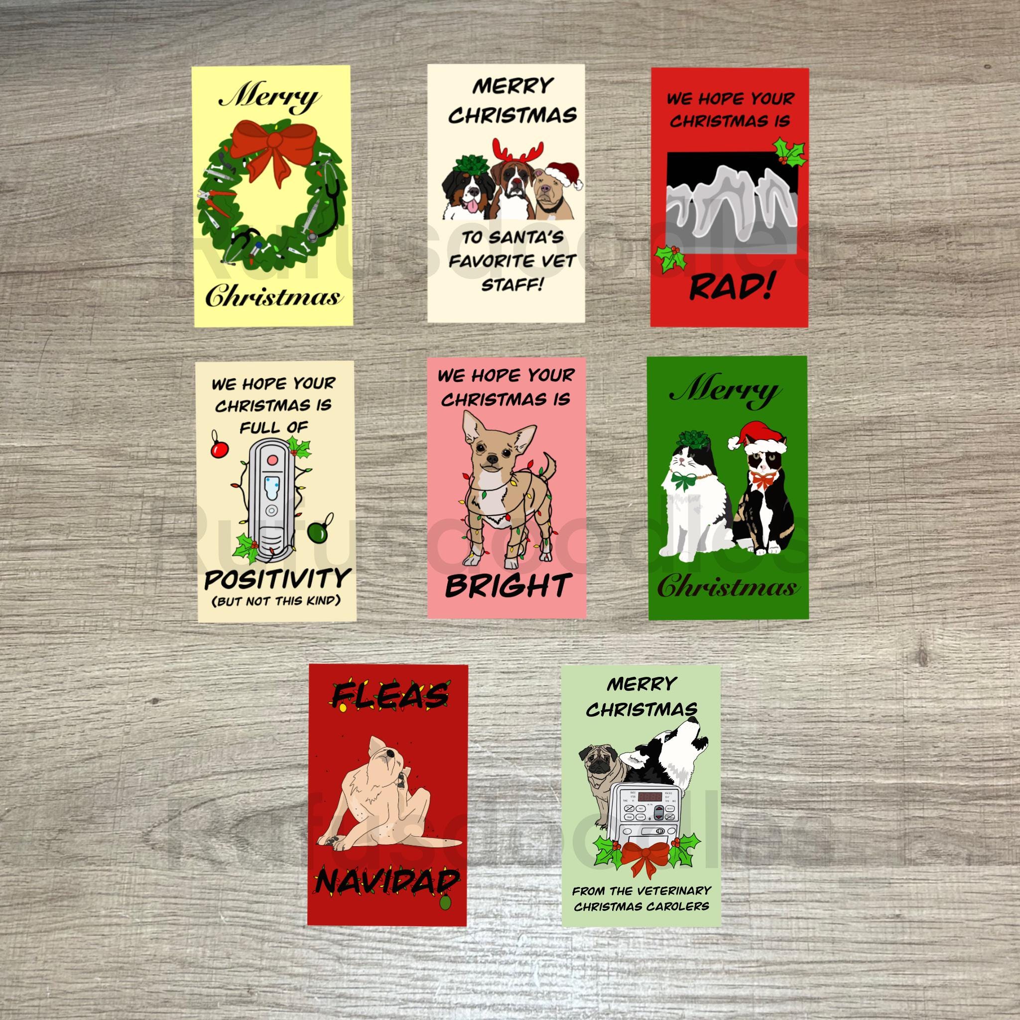 Veterinary Christmas Cards, Printable Christmas Cards, Digital Download ...