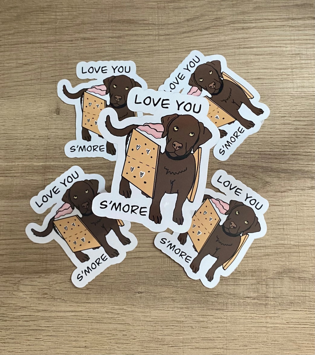 Chocolate Lab S’more Valentines Sticker, Dog Sticker, Waterproof ...
