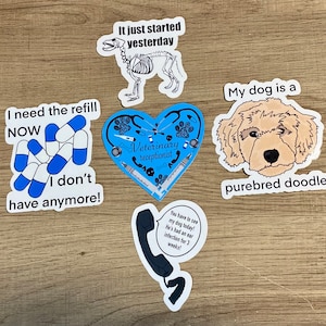 Funny Veterinary Receptionist Sticker Pack, Vet Stickers, Vet Med ...