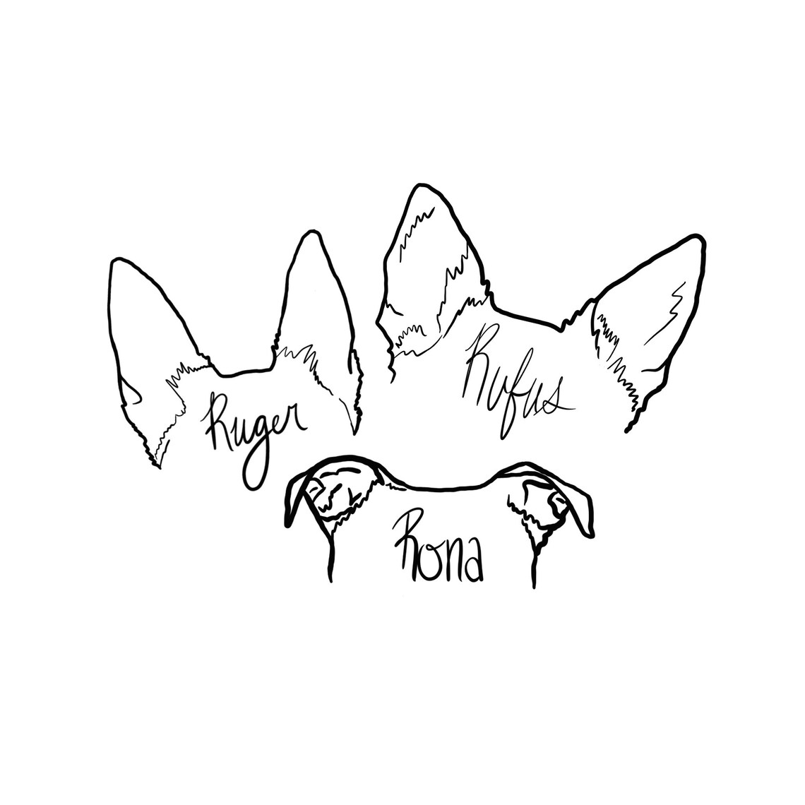 Custom Dog Ears Vinyl Sticker, Waterproof Sticker, Dog Mom, Dog Ears ...