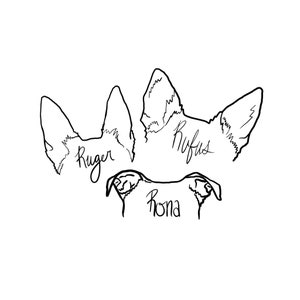 Custom Dog Ears Vinyl Sticker, Waterproof Sticker, Dog Mom, Dog Ears ...