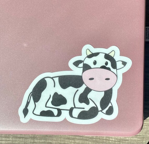Cartoon Cow Sticker Vinyl Cow Sticker Waterproof Sticker - Etsy