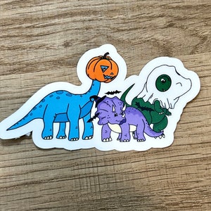 Spooky Dinos Halloween Sticker Pack, Dinosaur Halloween Sticker Pack ...