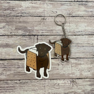 Chocolate Lab Smore Halloween Sticker, Dog Sticker, Waterproof Sticker ...
