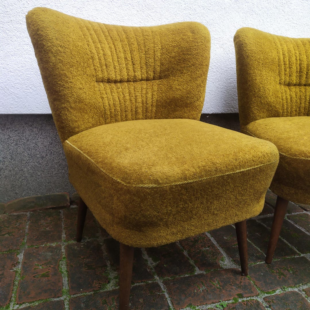 Vintage DIP Čabar Lounge Chair – Mustard Olive Upholstery, Mid-century ...