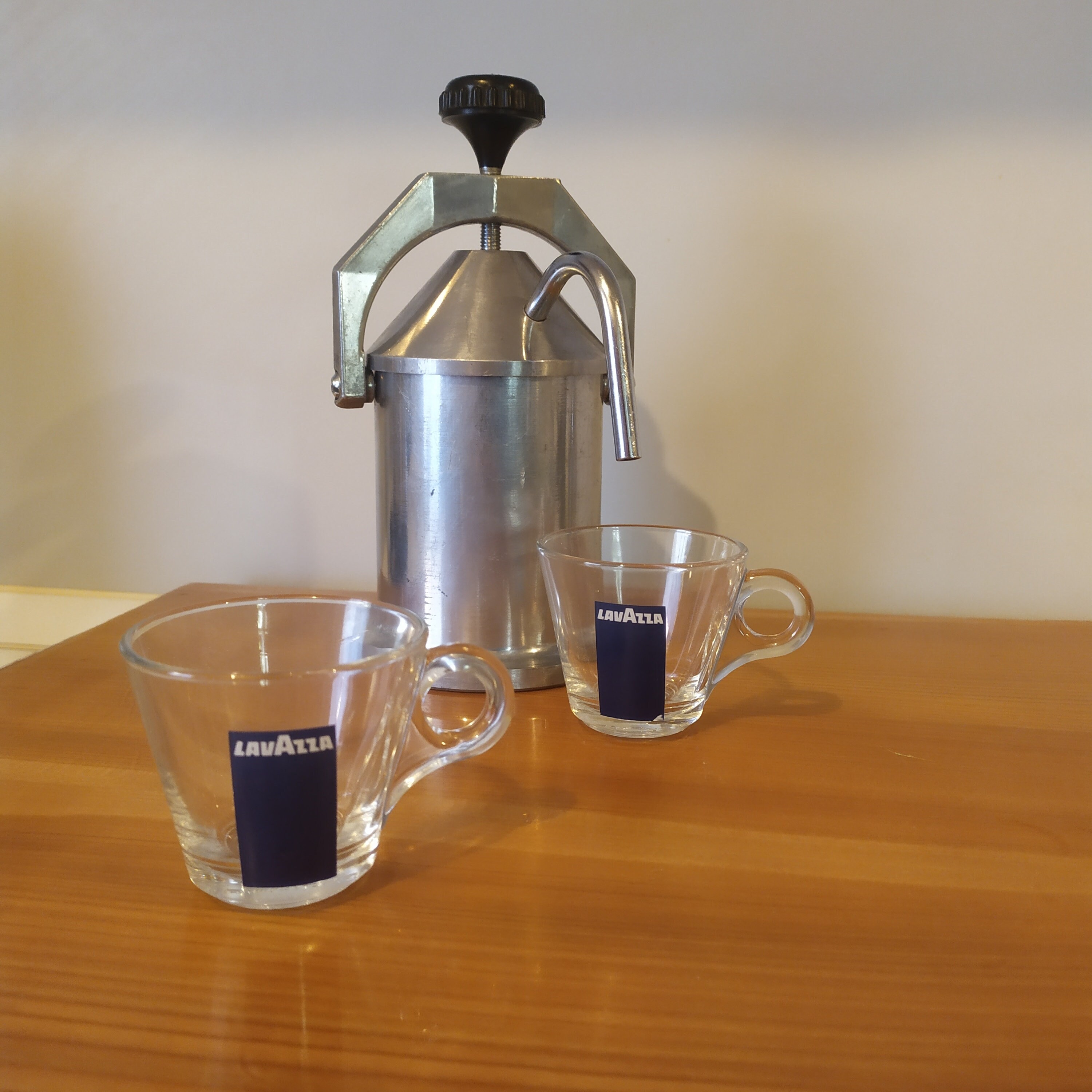Set of 2 Vintage Lavazza Espresso Glass Cups With White Porcelain ...
