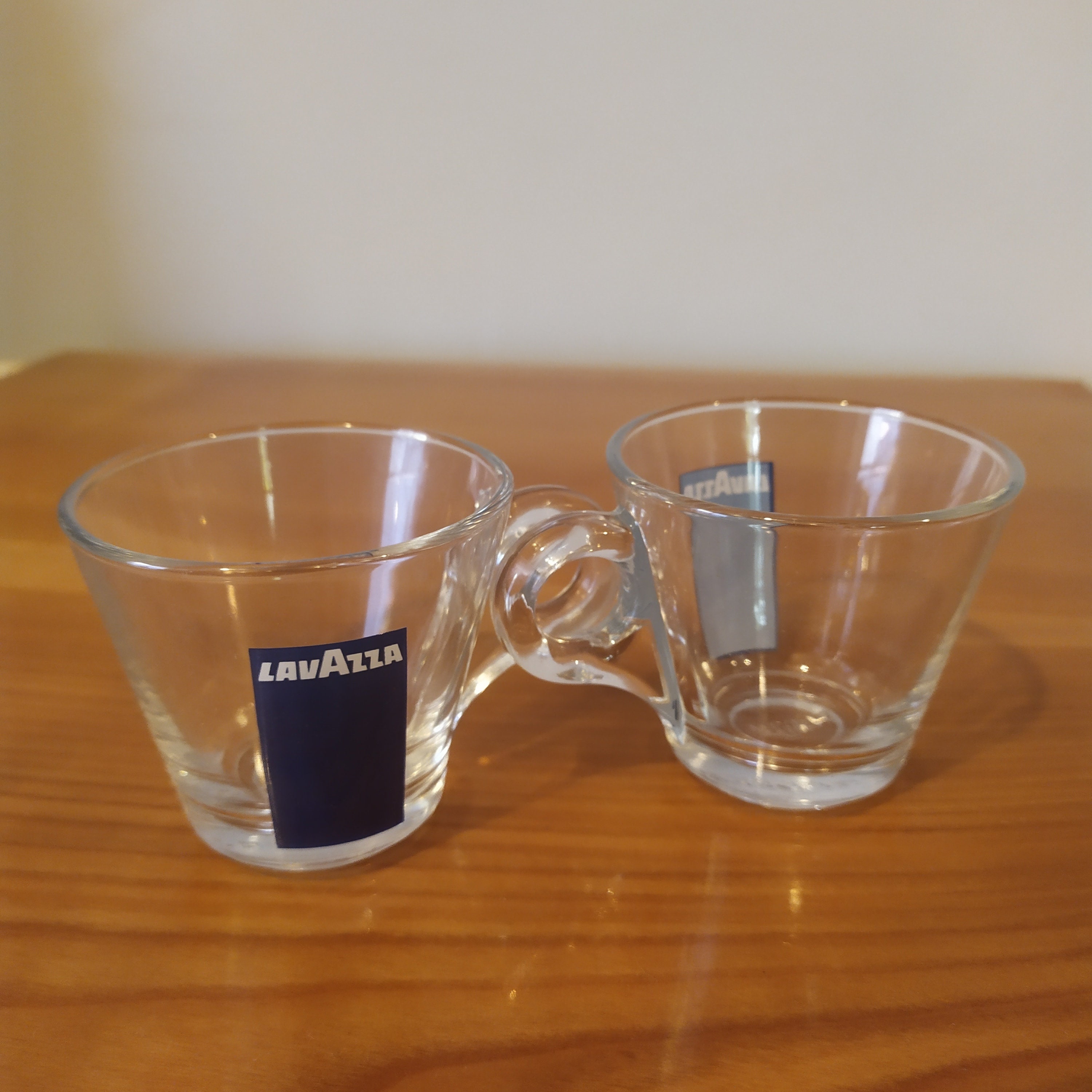 Set of 2 Vintage Lavazza Espresso Glass Cups With White Porcelain ...