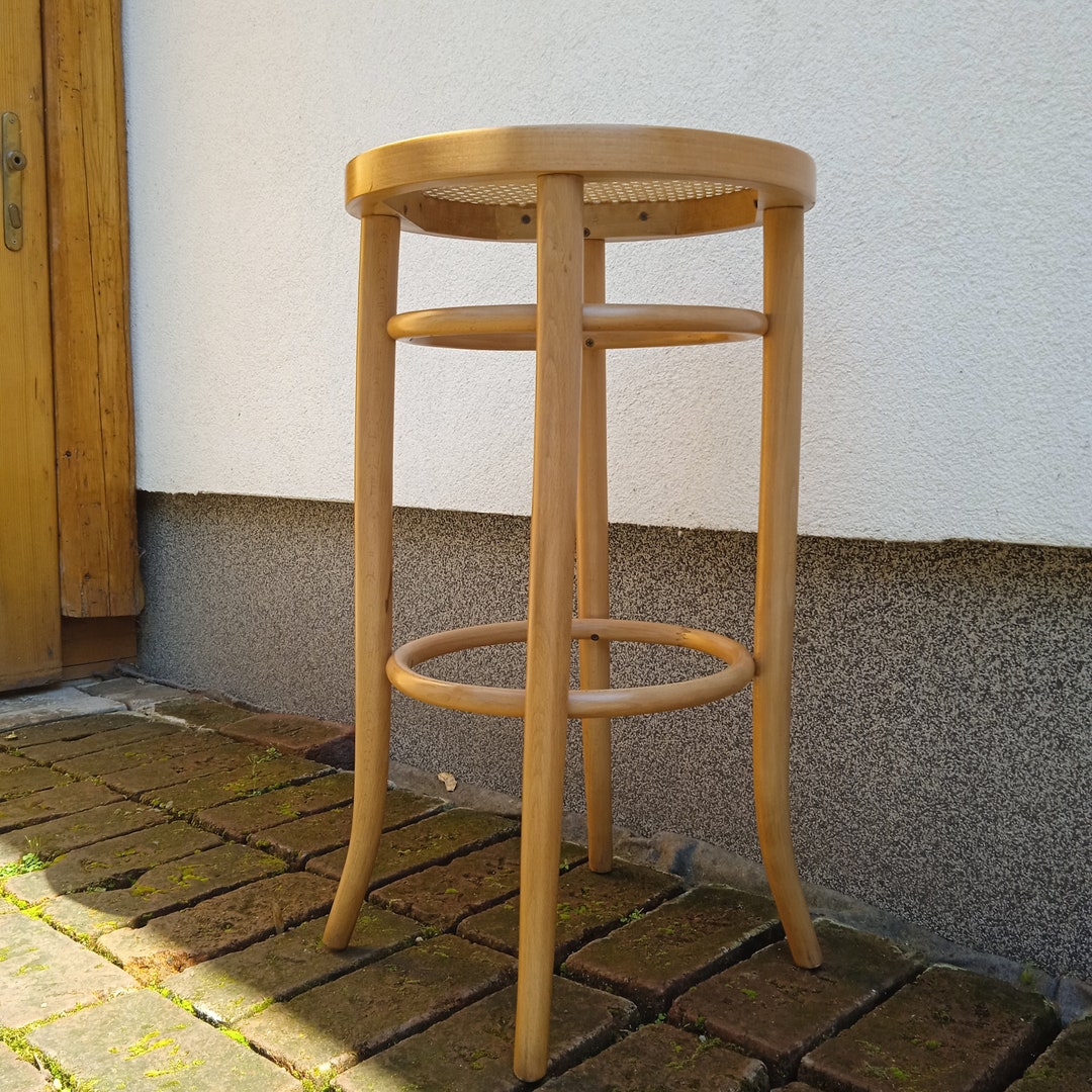 Thonet Counter Stool, Vintage Bar Stool, Cane and Bentwood Barstool ...