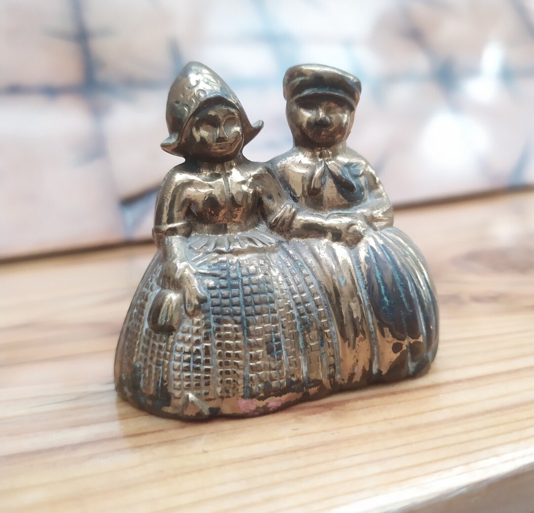 Solid Brass Dutch Couple Bell: Reception Table Dinner Bell - Etsy