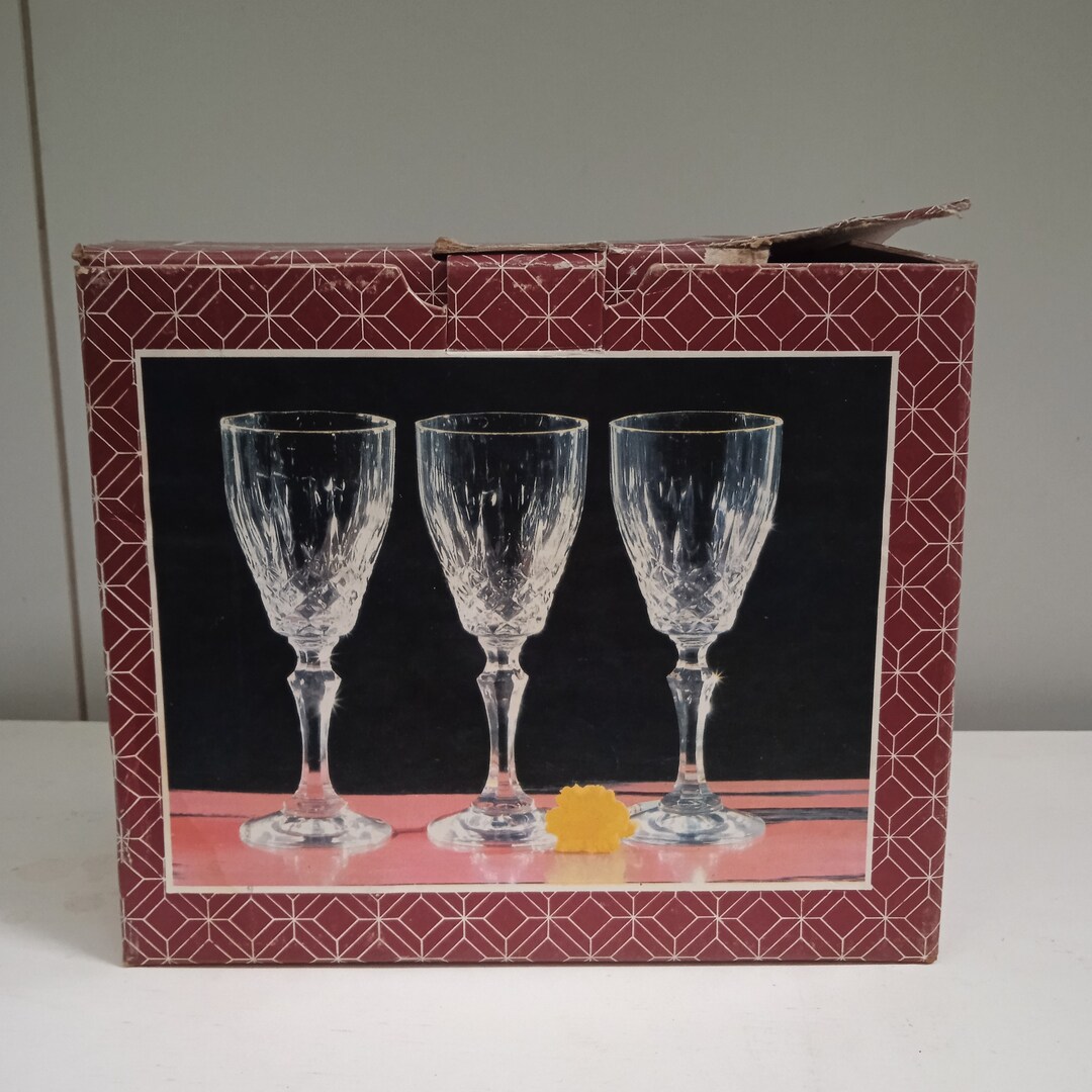 Set of 6 Crystal Red Wine Glasses, Nobility Crystal Zajecar, European ...