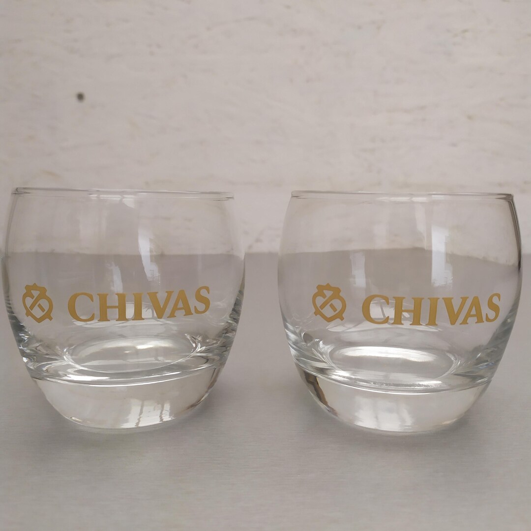CHIVAS Lowball Whiskey Glasses (set of 2) – Gold Logo Barware - Etsy