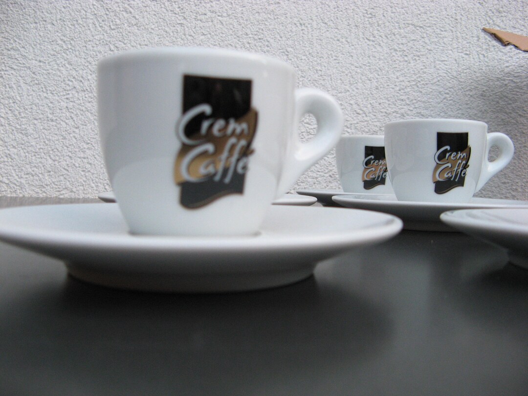 Set of 2 Crem Caffe Espresso Cups With Saucers, Made in Italy - Etsy