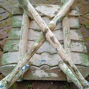 Antique Rustic Primitive Hand-painted Wooden Chair, Vintage Wooden ...