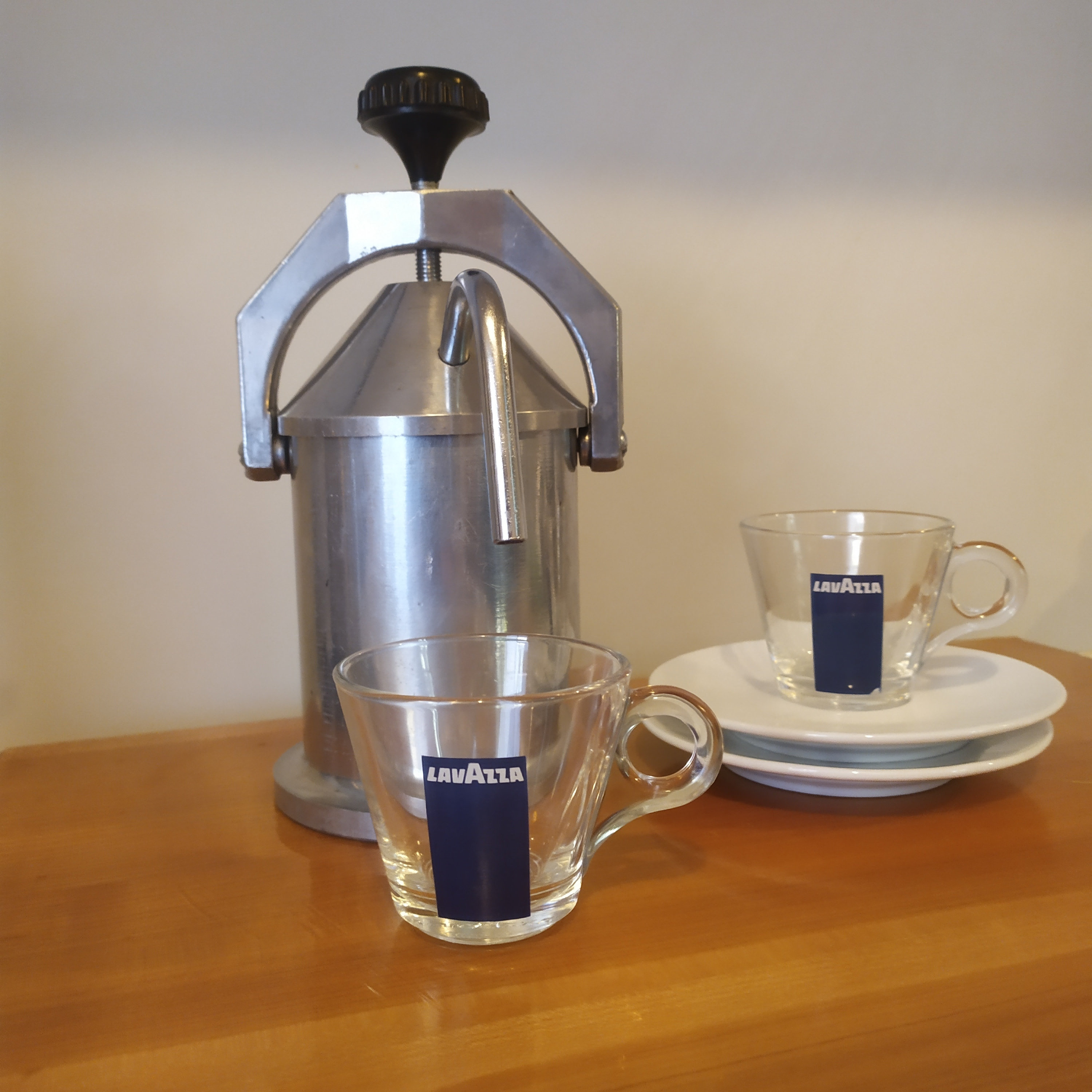 Set of 2 Vintage Lavazza Espresso Glass Cups With White Porcelain ...