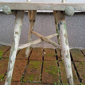 Antique Rustic Primitive Hand-painted Wooden Chair, Vintage Wooden ...