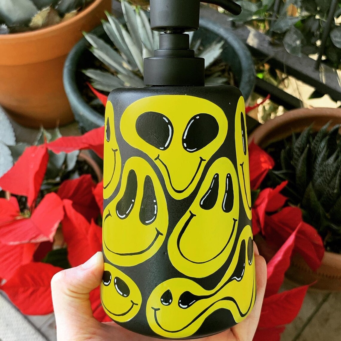 Unique, One of a Kind, Fun, Abstract, Hand Painted, Smile, Smiley Face ...