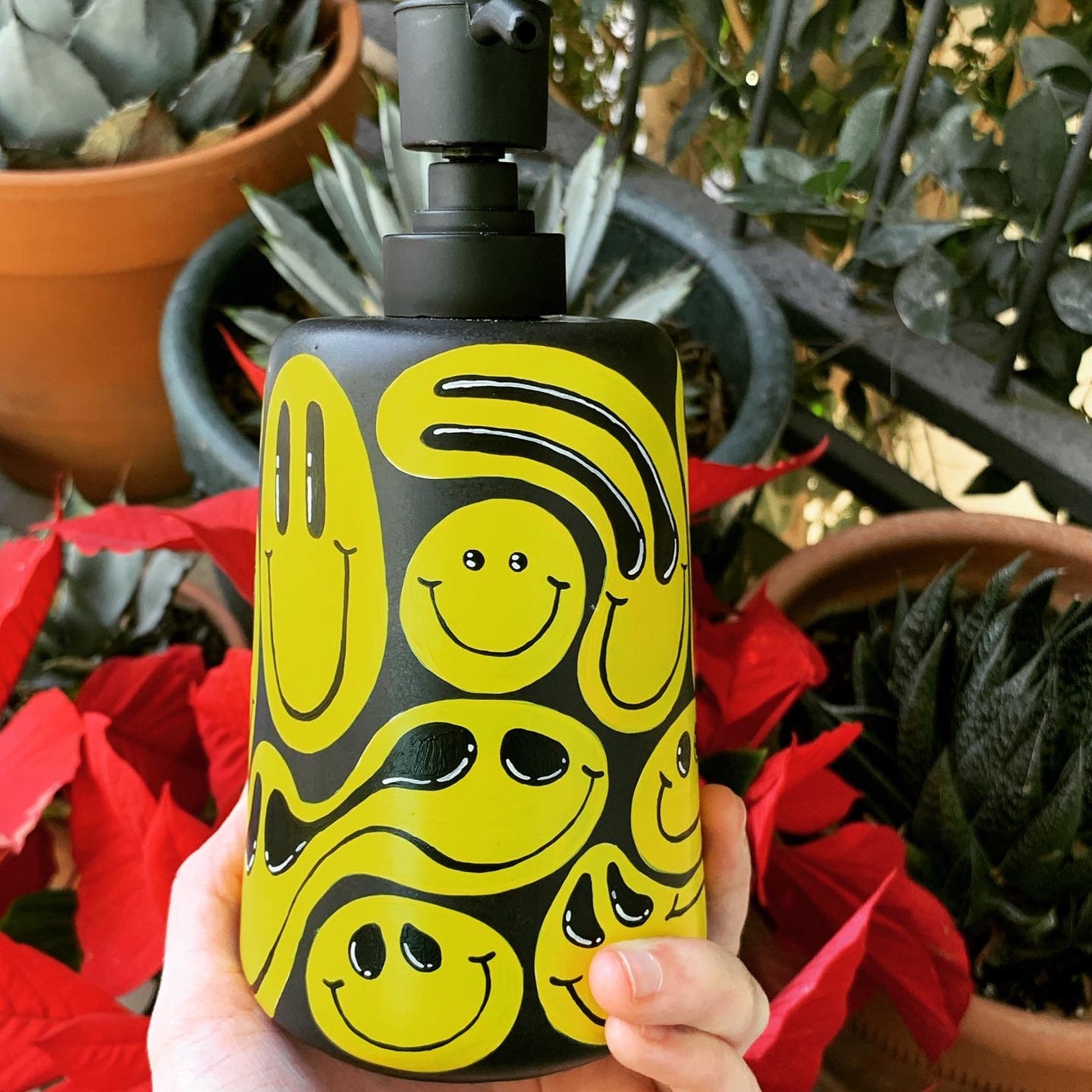 Unique, One of a Kind, Fun, Abstract, Hand Painted, Smile, Smiley Face ...