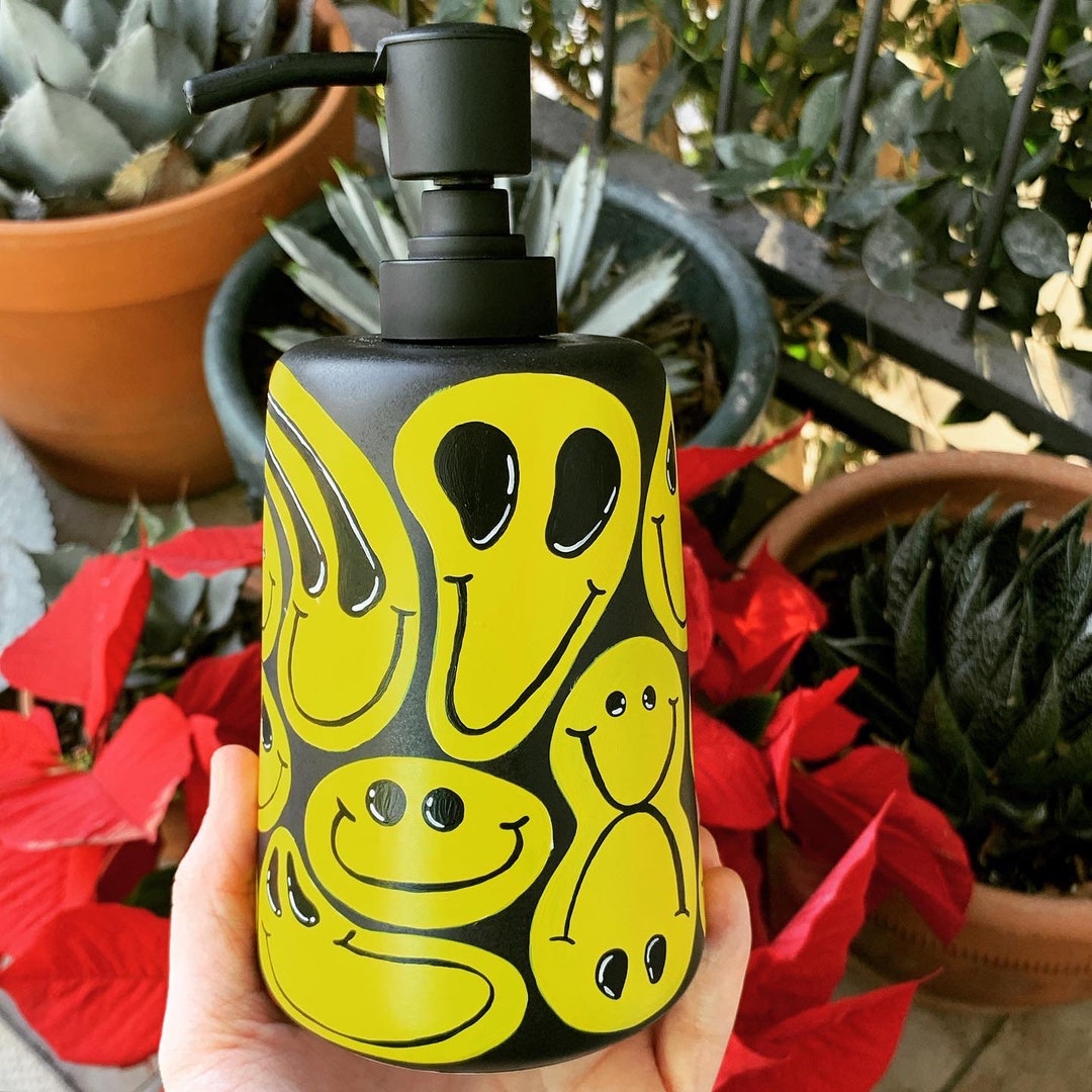 Unique, One of a Kind, Fun, Abstract, Hand Painted, Smile, Smiley Face ...
