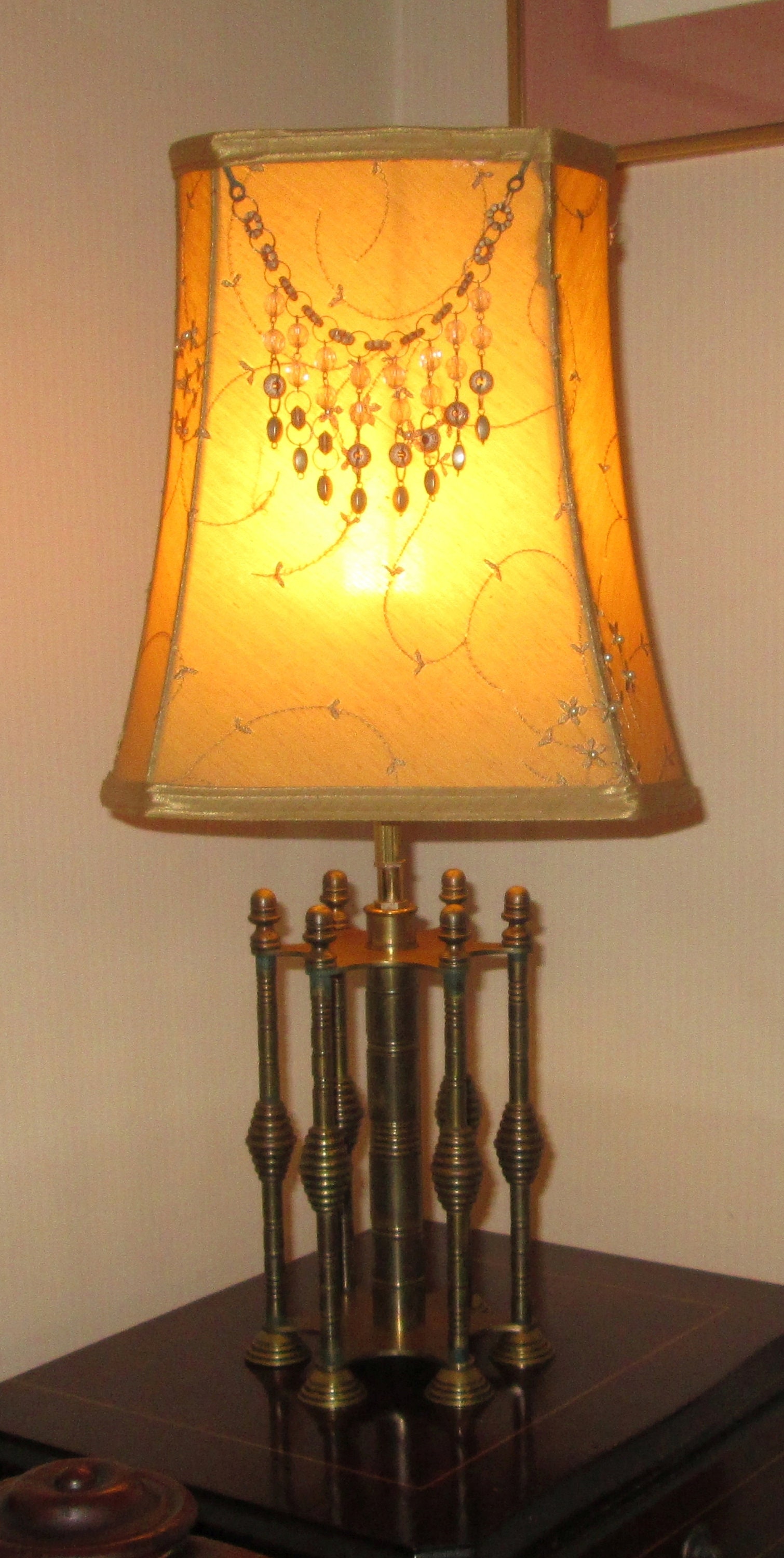 Antique Brass Six Branch Art Deco Ecclesiastical Brass Table/bedside ...