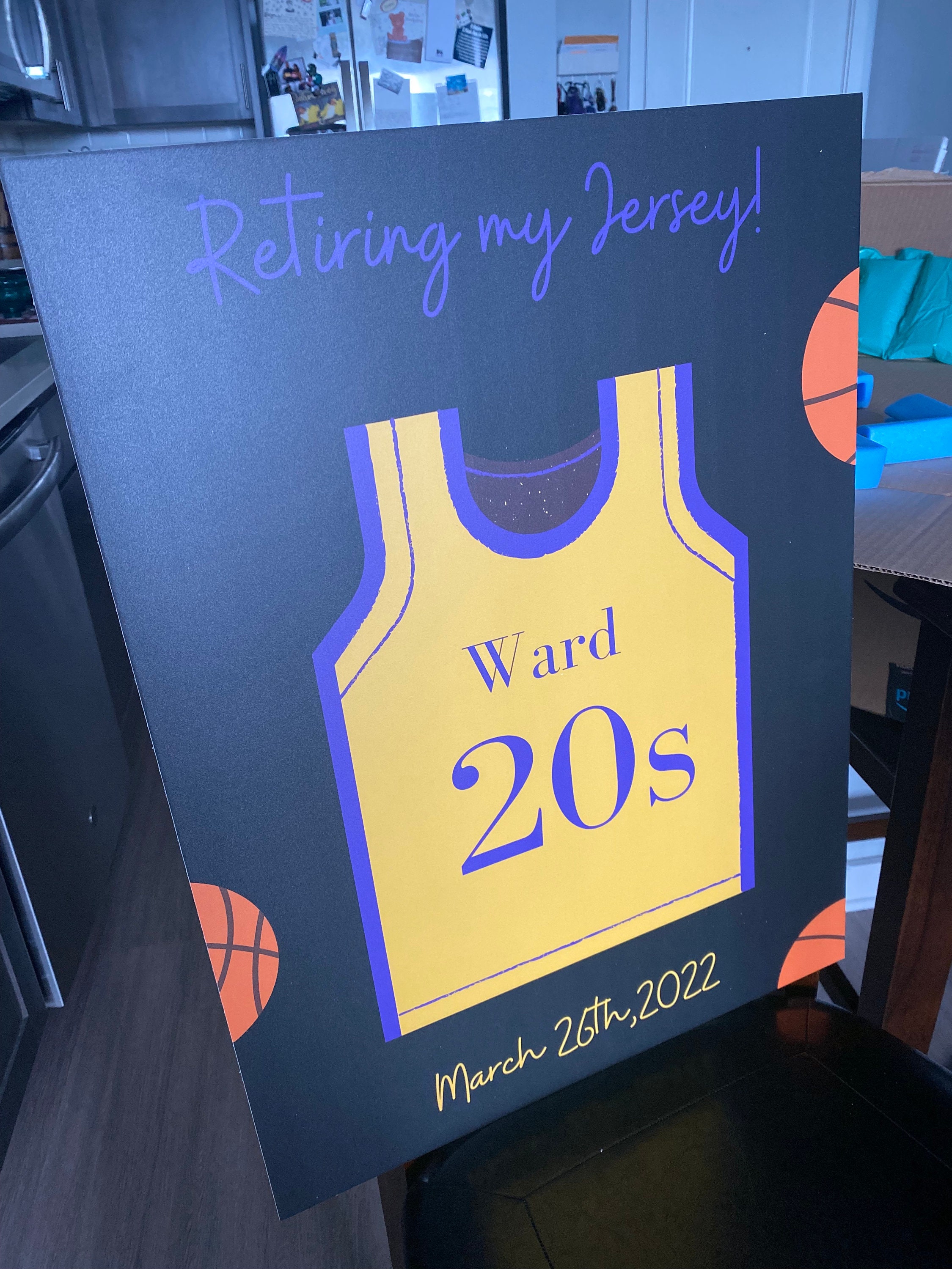 LA Lakers Welcome Sign, Editable Template, Easel Option, for Birthday ...