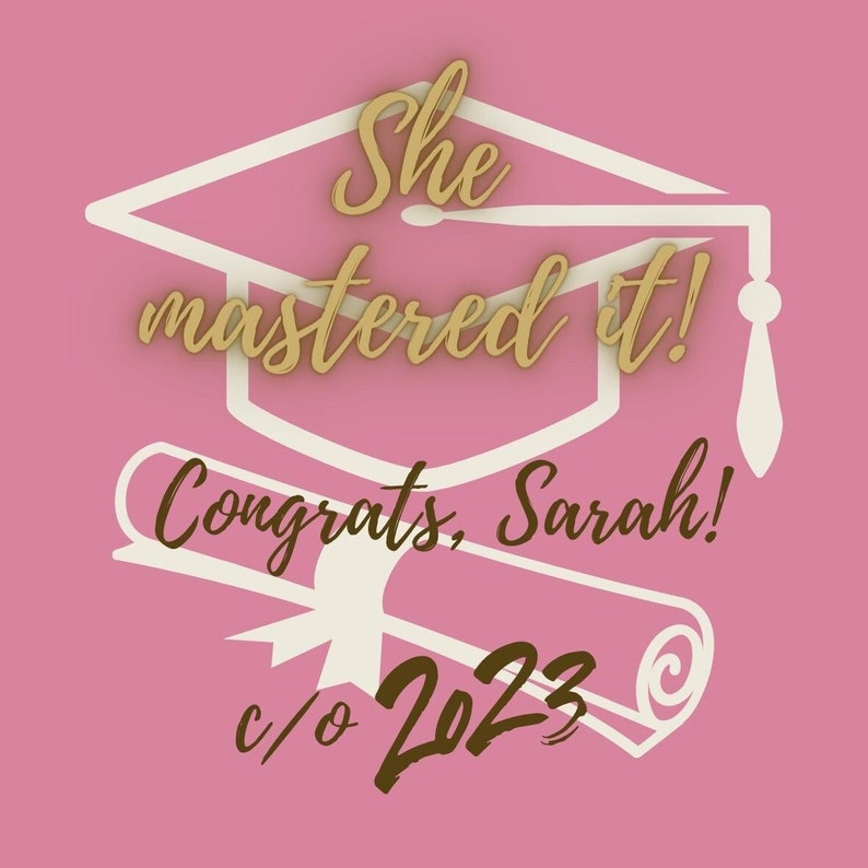 She Mastered It Graduation Cup Stickers, Custom Party Favors 2023 Grad ...