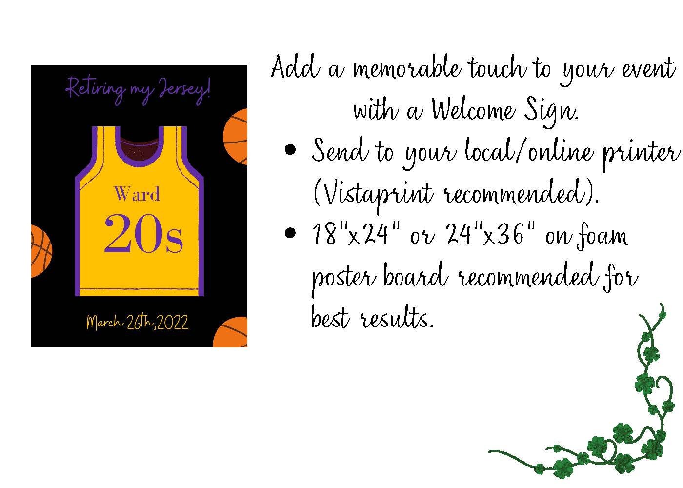 LA Lakers Welcome Sign, Editable Template, Easel Option, for Birthday ...