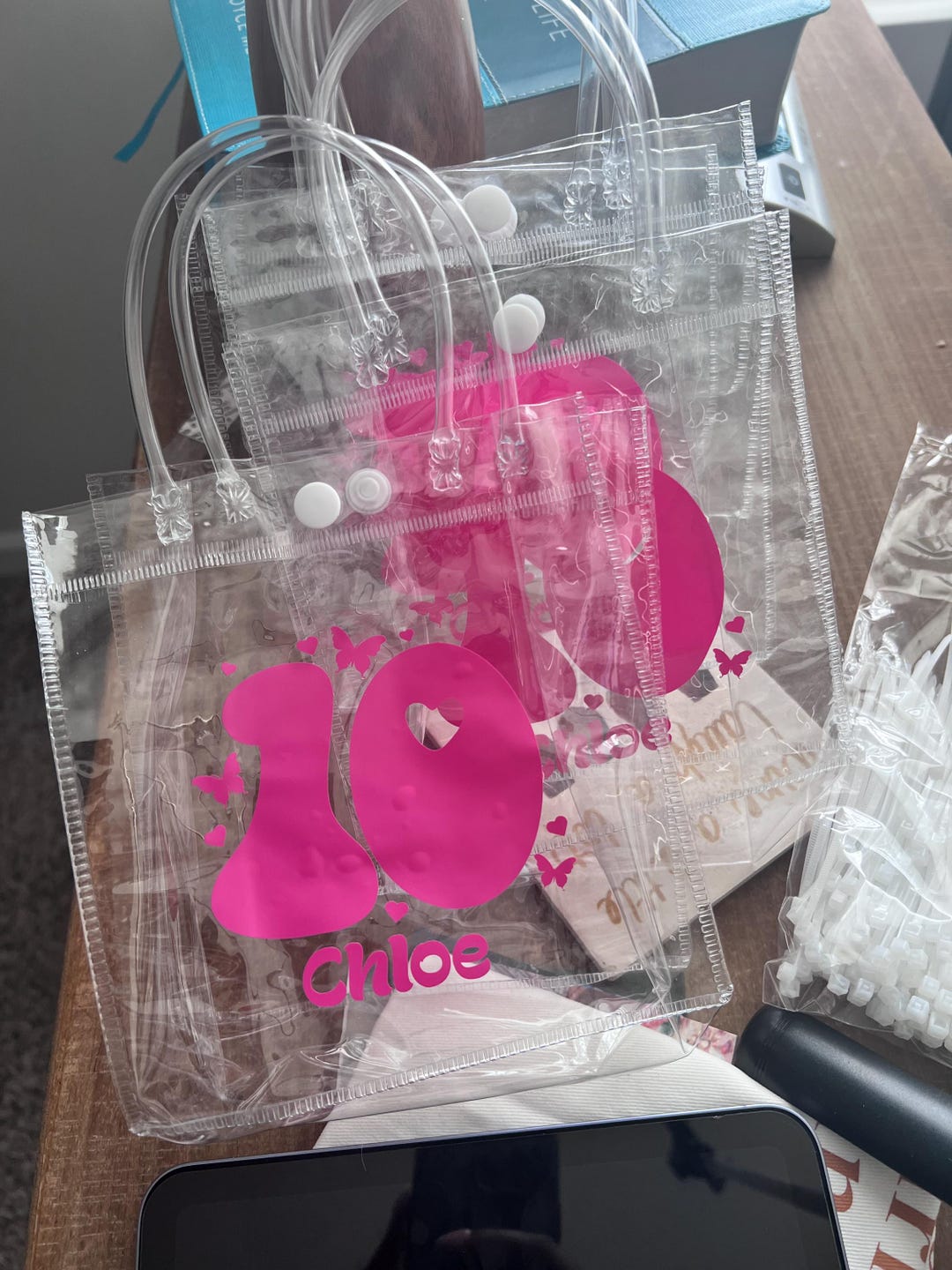 Personalized Clear Favor Bags: Custom Vinyl Design, Party Gift Bags - Etsy