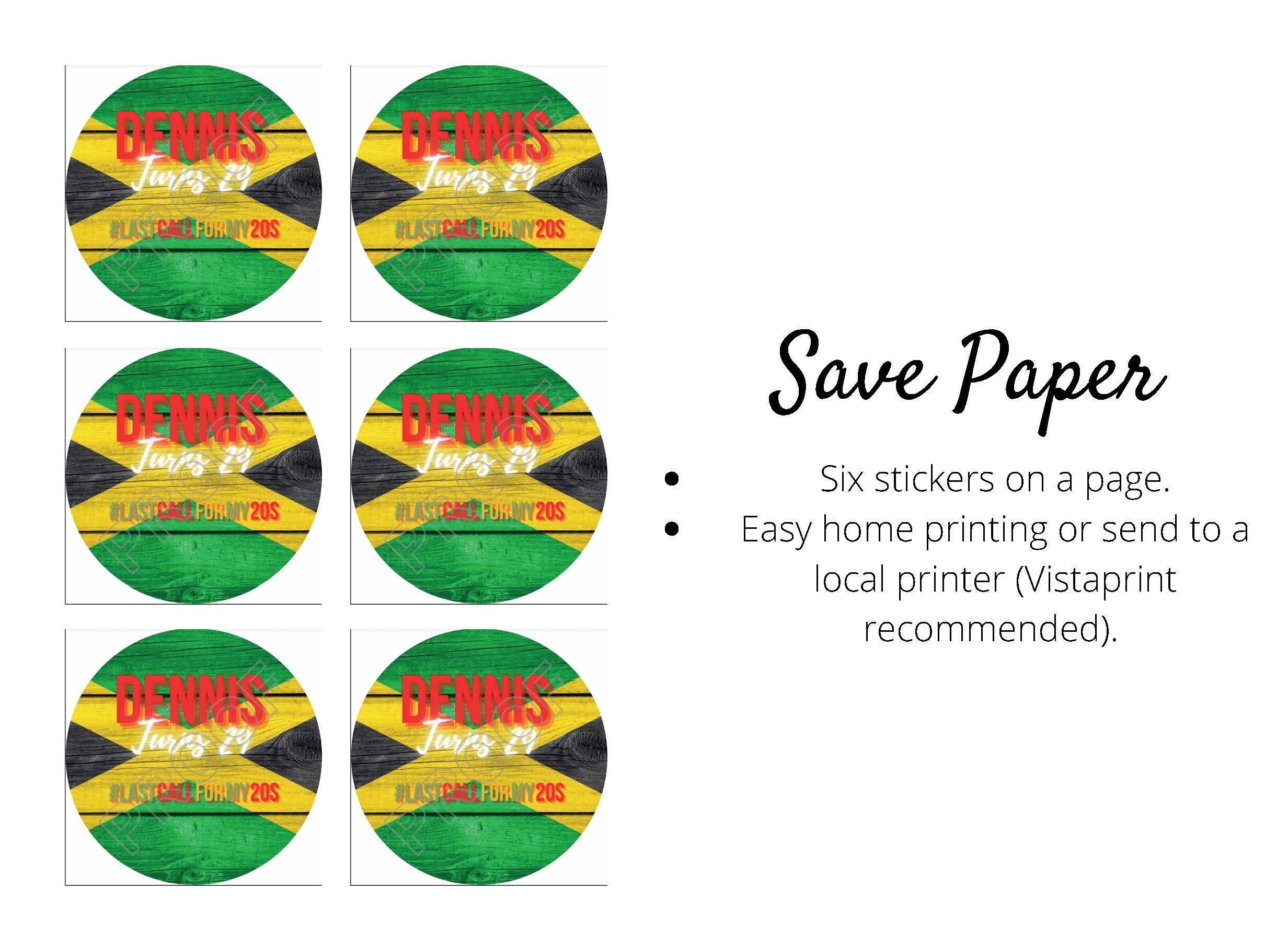 Custom Caribbean Sticker Decal for Cups for Birthdays - Etsy